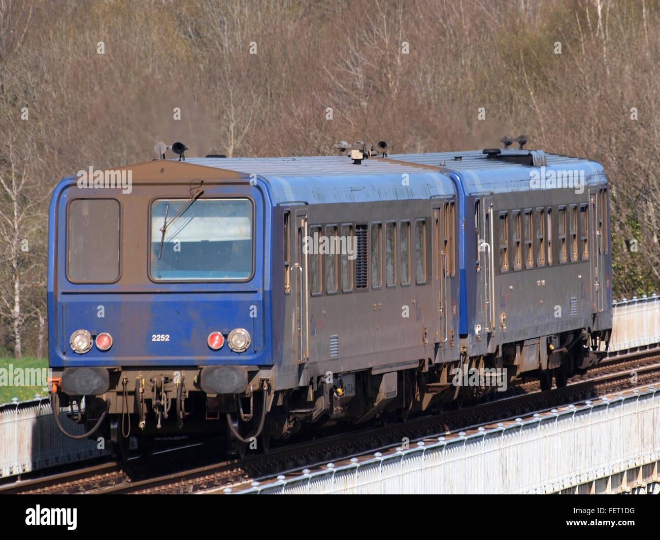 The Ter 2252 is a train crossing a railroad bridge designed by Gustave ...