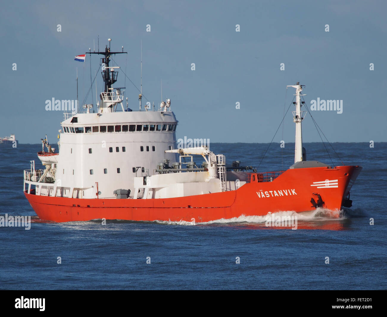The Vastanvik, a ship built in 1966, docked at the Port of Rotterdam ...