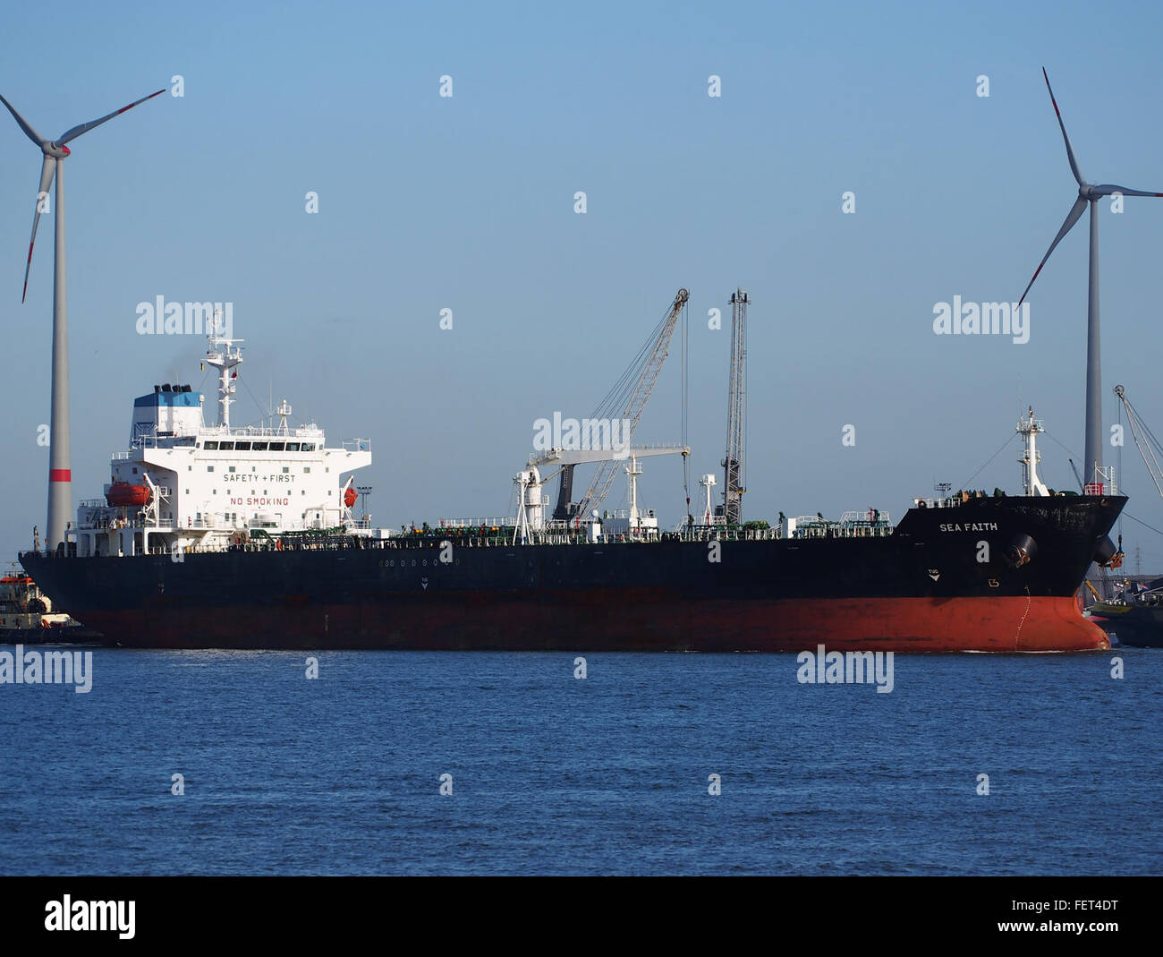 The Sea Faith, a 2003-built vessel identified by IMO 9258674, is docked ...