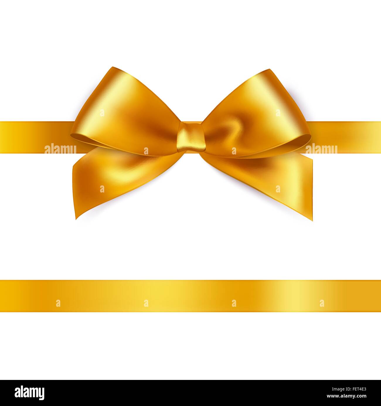 Shiny gold satin ribbon on white background Stock Vector Image & Art ...