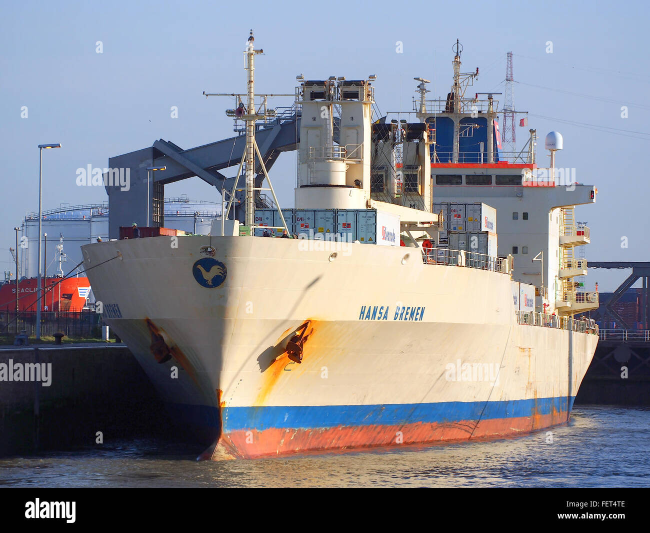 The Hansa Bremen, a cargo ship identified by IMO 8802088 and callsign ...