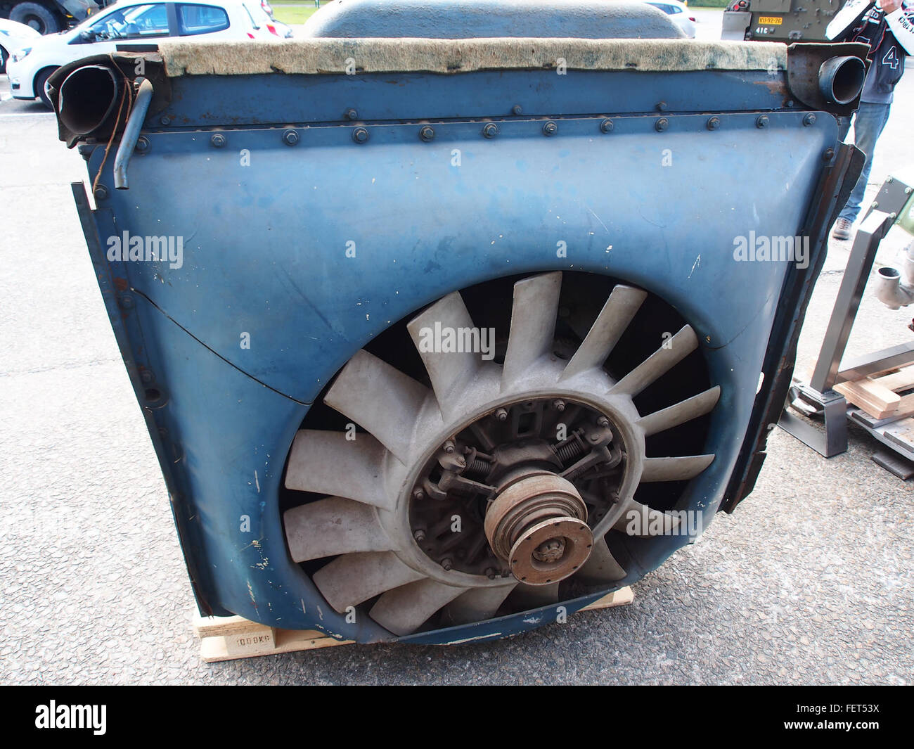 A close-up view of a Sherman tank engine, showcasing its mechanical ...