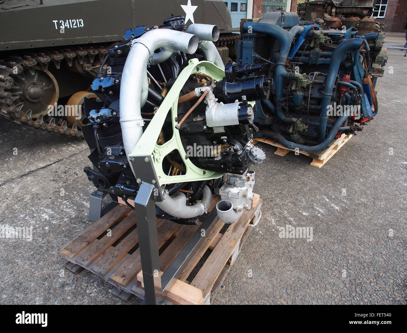 Continental R-975 (side) of a Sherman tank Stock Photo - Alamy