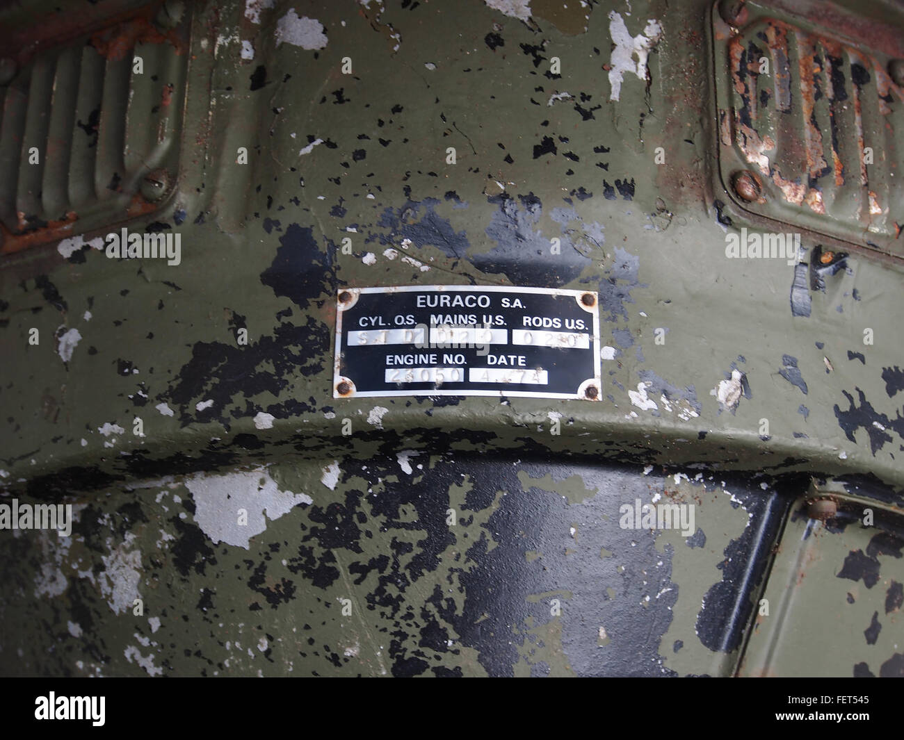 A close-up view of the engine of the Ford M4 tank, highlighting the ...