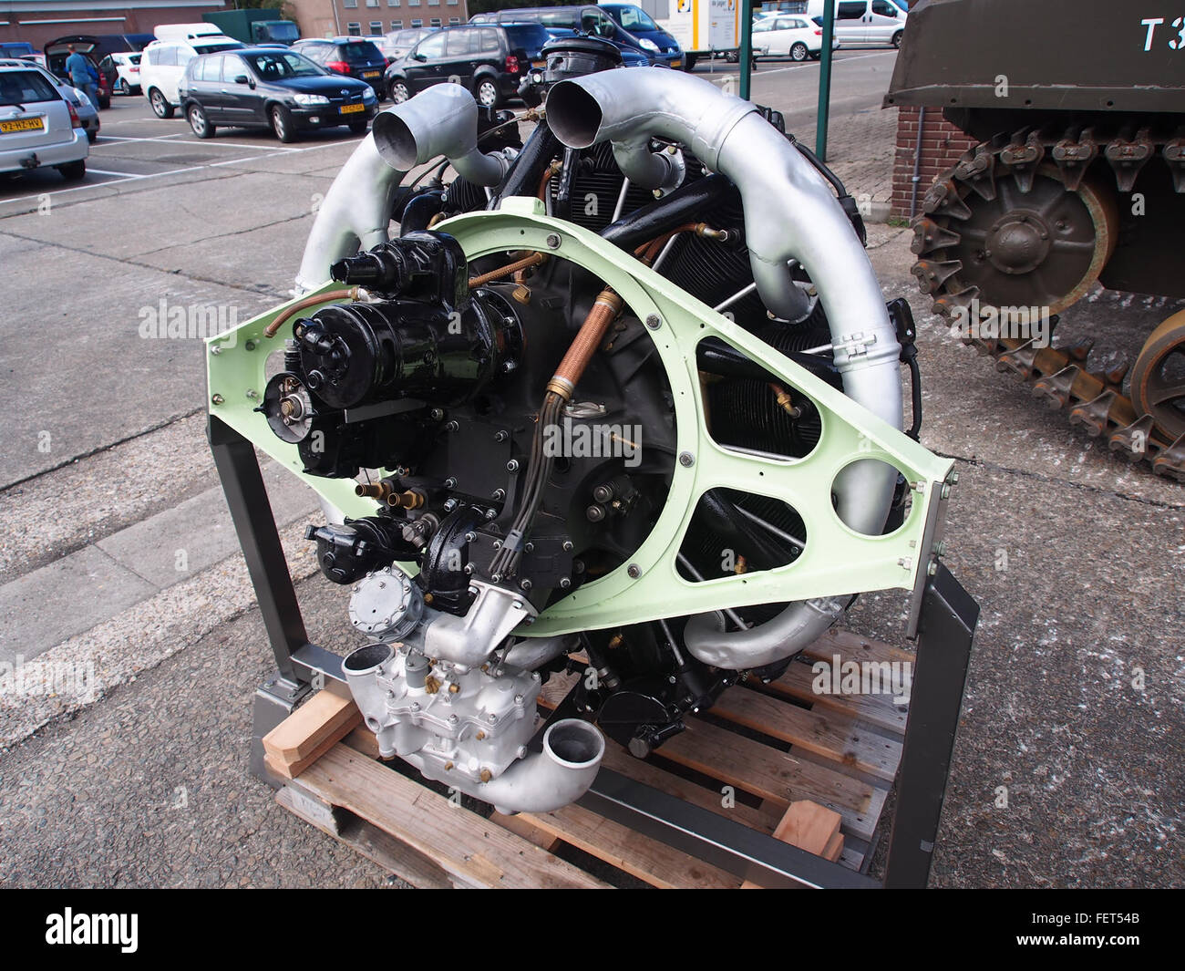 Continental R-975 (back) of a Sherman tank Stock Photo - Alamy