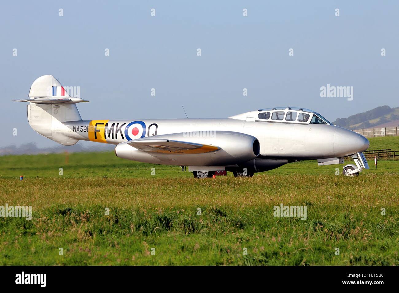 A Gloster Meteor T7, operated by Classic Flight, is seen here on ...