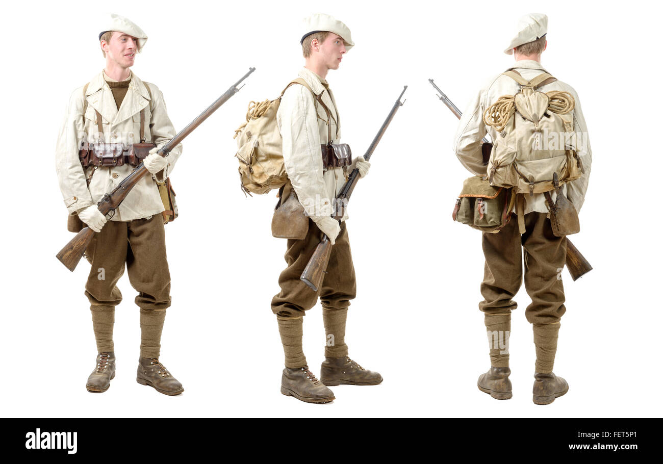 a french mountain infantry soldier during the Second World War, on ...