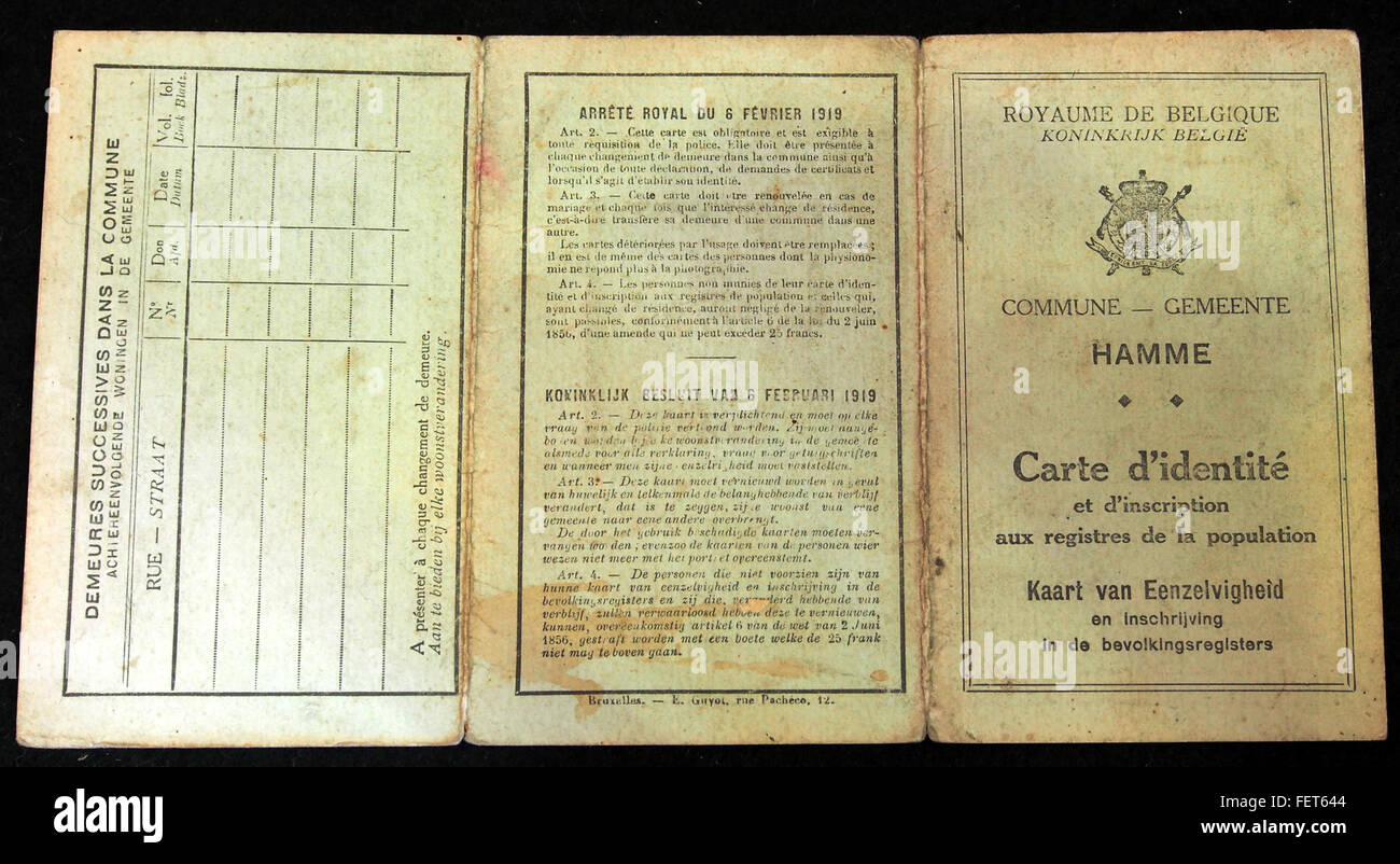 Carte d'identité vintage hi-res stock photography and images - Alamy
