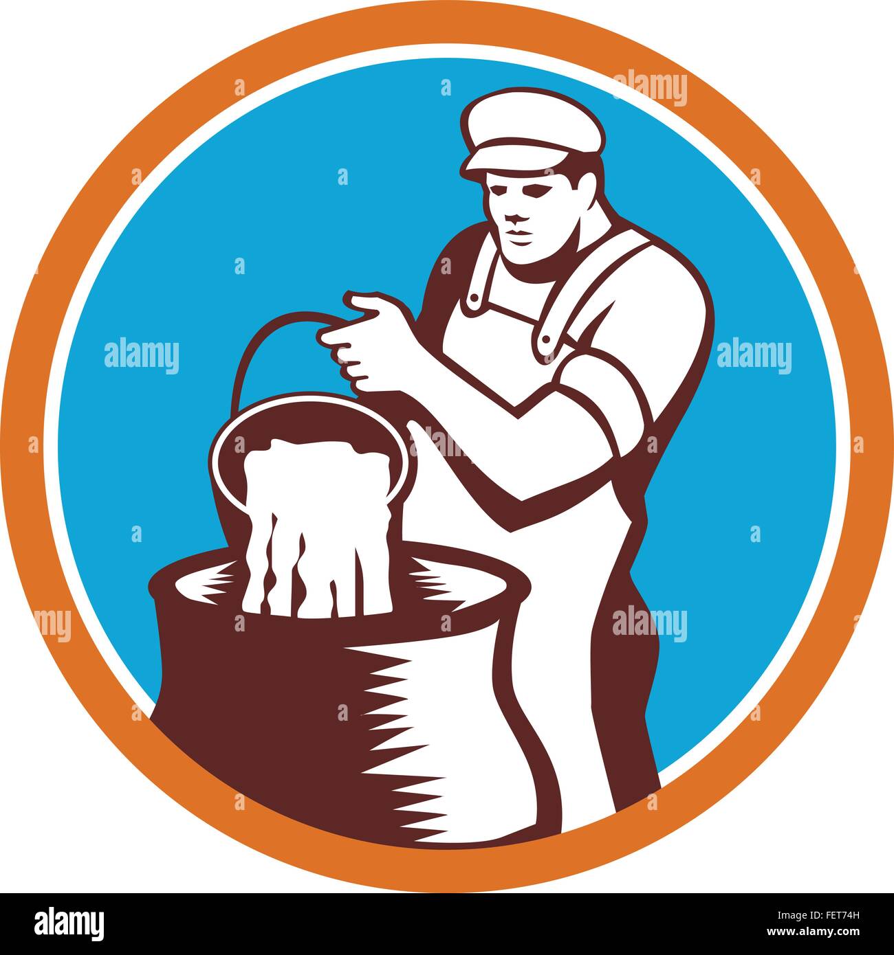 Artisan cheesemaking Stock Vector Images - Alamy