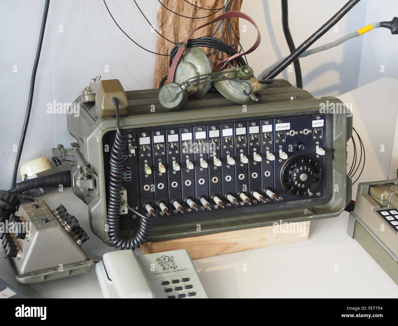 Museum Verbindingsdienst, Military Field phones pic3 Stock Photo - Alamy
