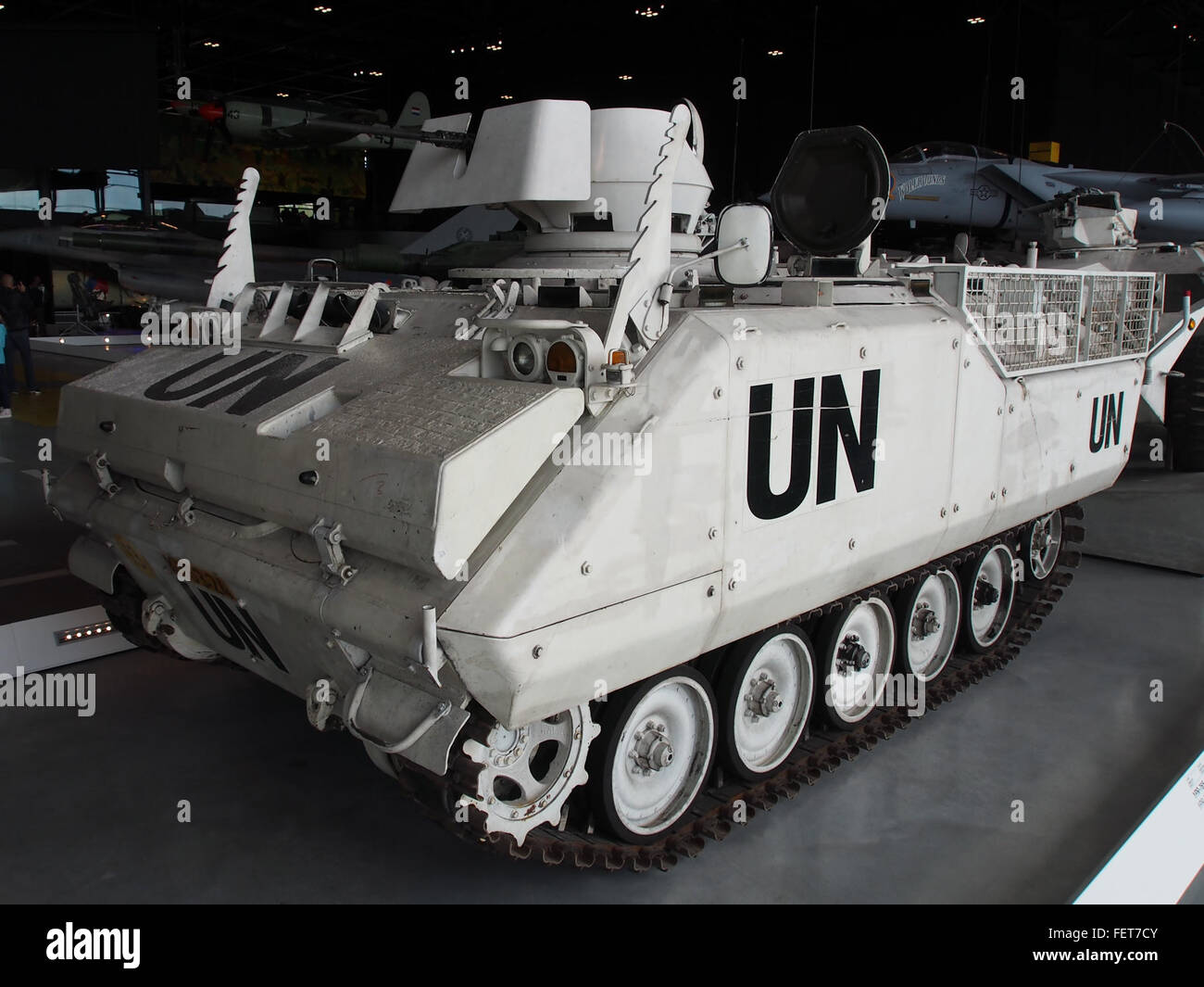 The YPR-765, an infantry fighting vehicle, is on display at the ...