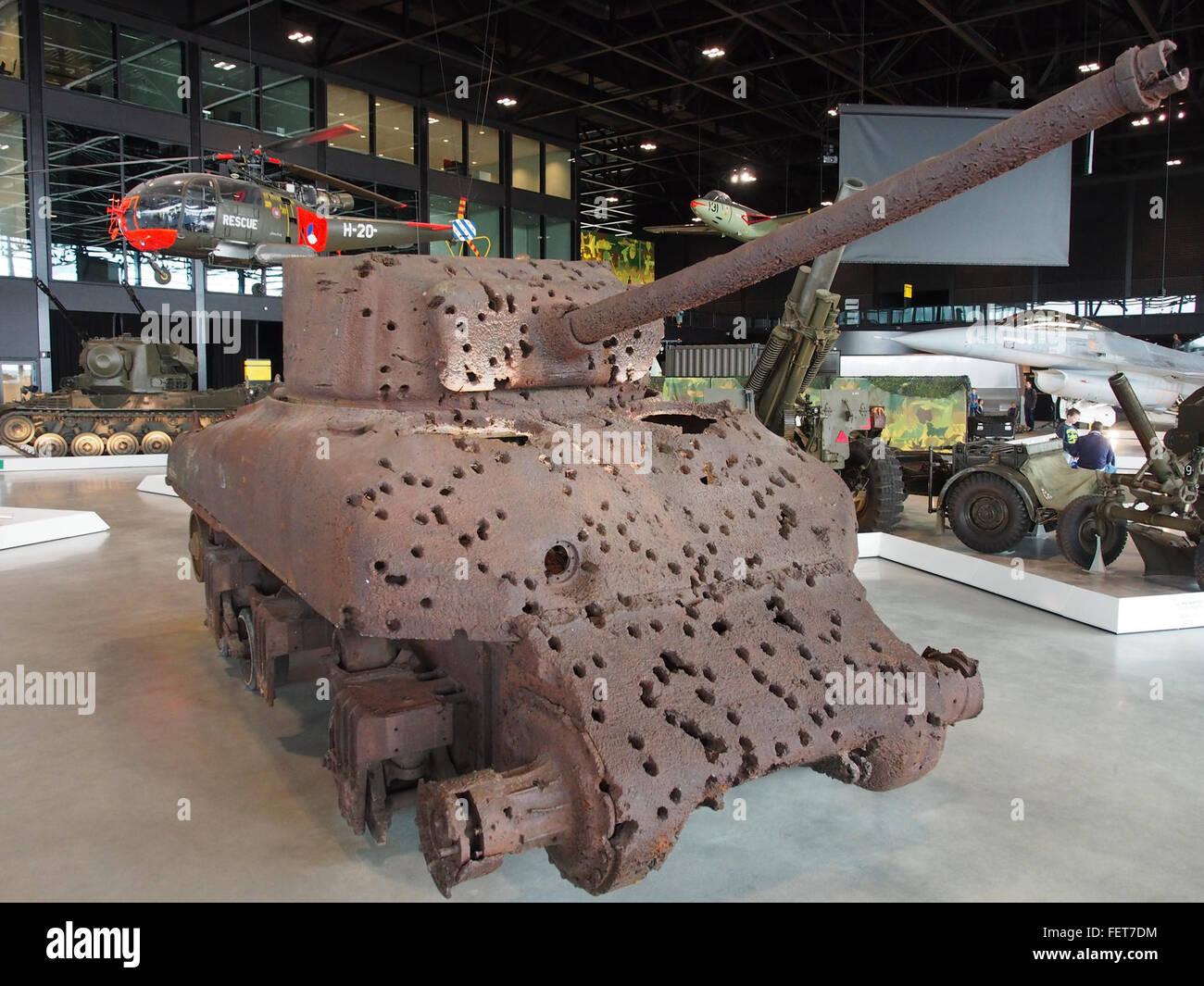 M4 Sherman used for target practice pic1 Stock Photo - Alamy