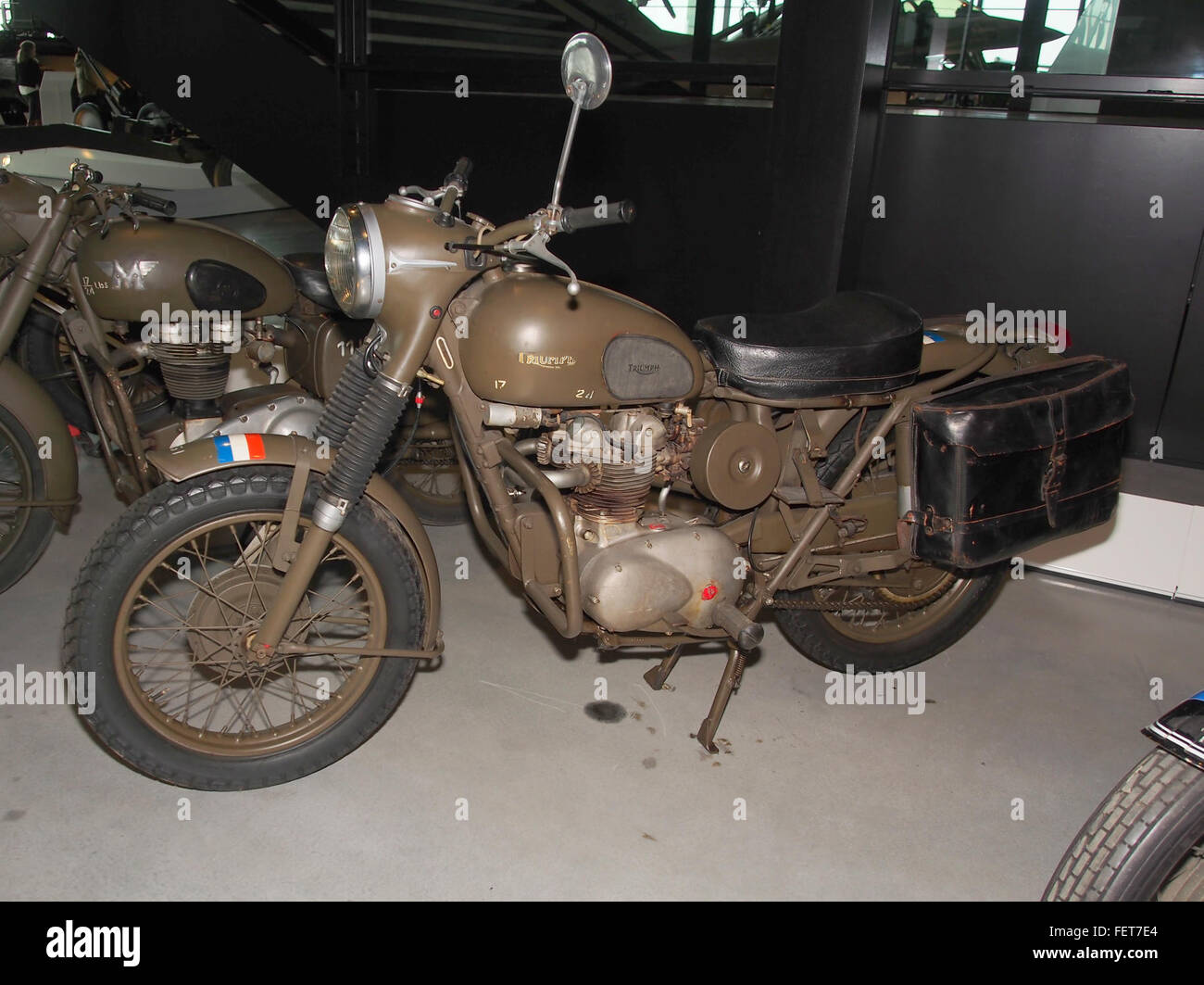 The Triumph KL, a motorcycle, is displayed at the Nationaal Militair ...