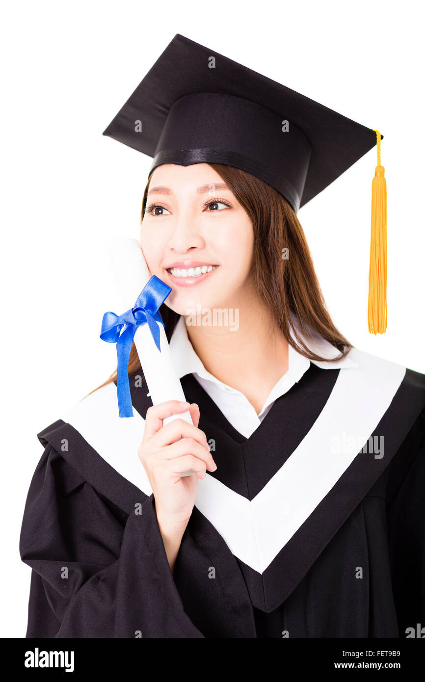 Beautiful young woman college graduate portrait Stock Photo - Alamy