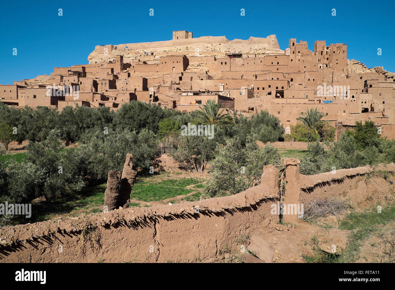 City of adobe houses, Aït Benhaddou, Ouarzazate, Souss-Massa-Drâa ...