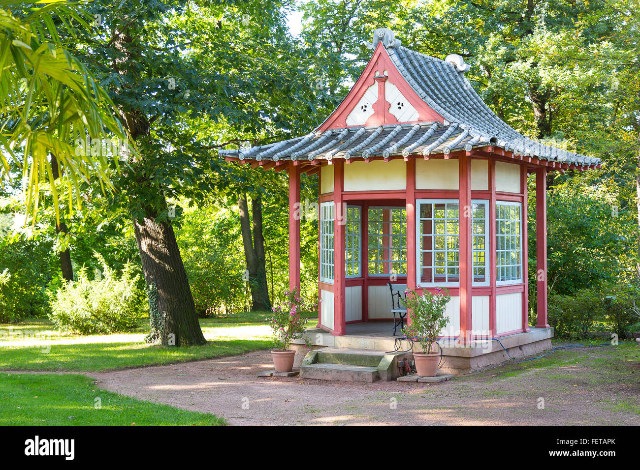 Teahouse, Villa Teresa Park, Coswig, Saxony, Germany Stock Photo - Alamy