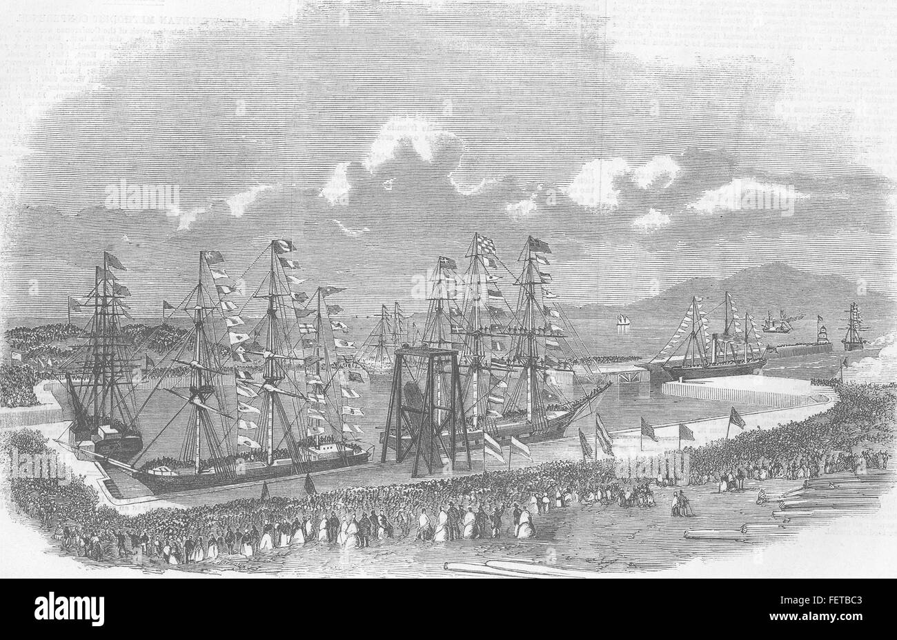 CUMBS Opening of Marshall Dock at Port of Silloth 1859. Illustrated ...