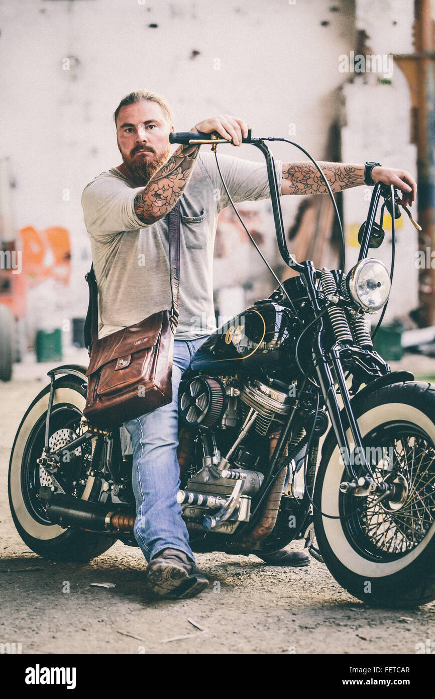 Man on his motorcycle hi-res stock photography and images - Alamy