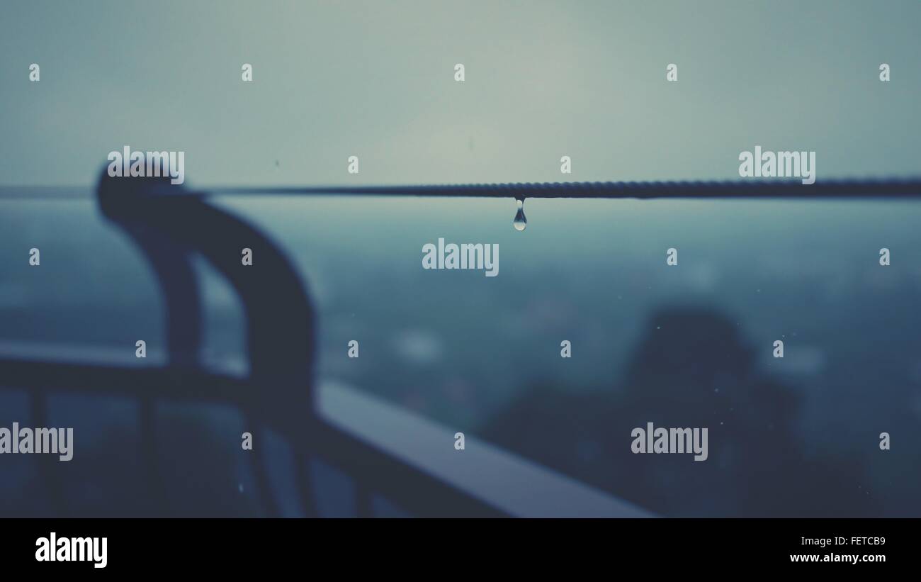 Drop Of Water Hanging On Rope Stock Photo - Alamy