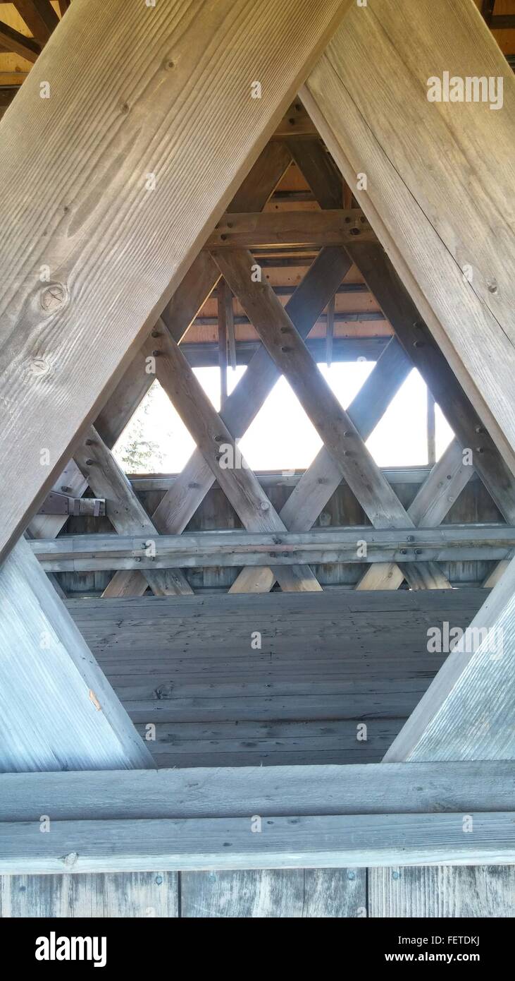 Wooden Building Interior Stock Photo - Alamy