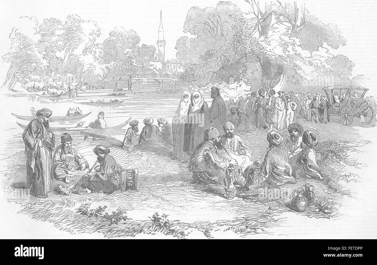 TURKEY The Sweet Waters of Europe 1853. Illustrated London News Stock ...