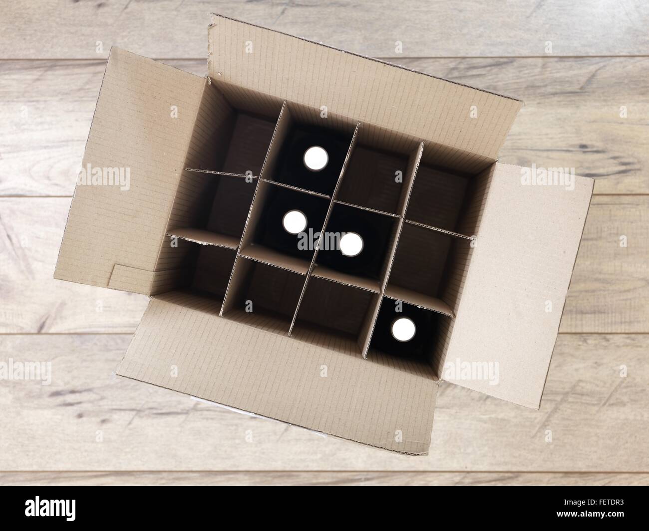 A studio photo of a cardboard wine box Stock Photo - Alamy