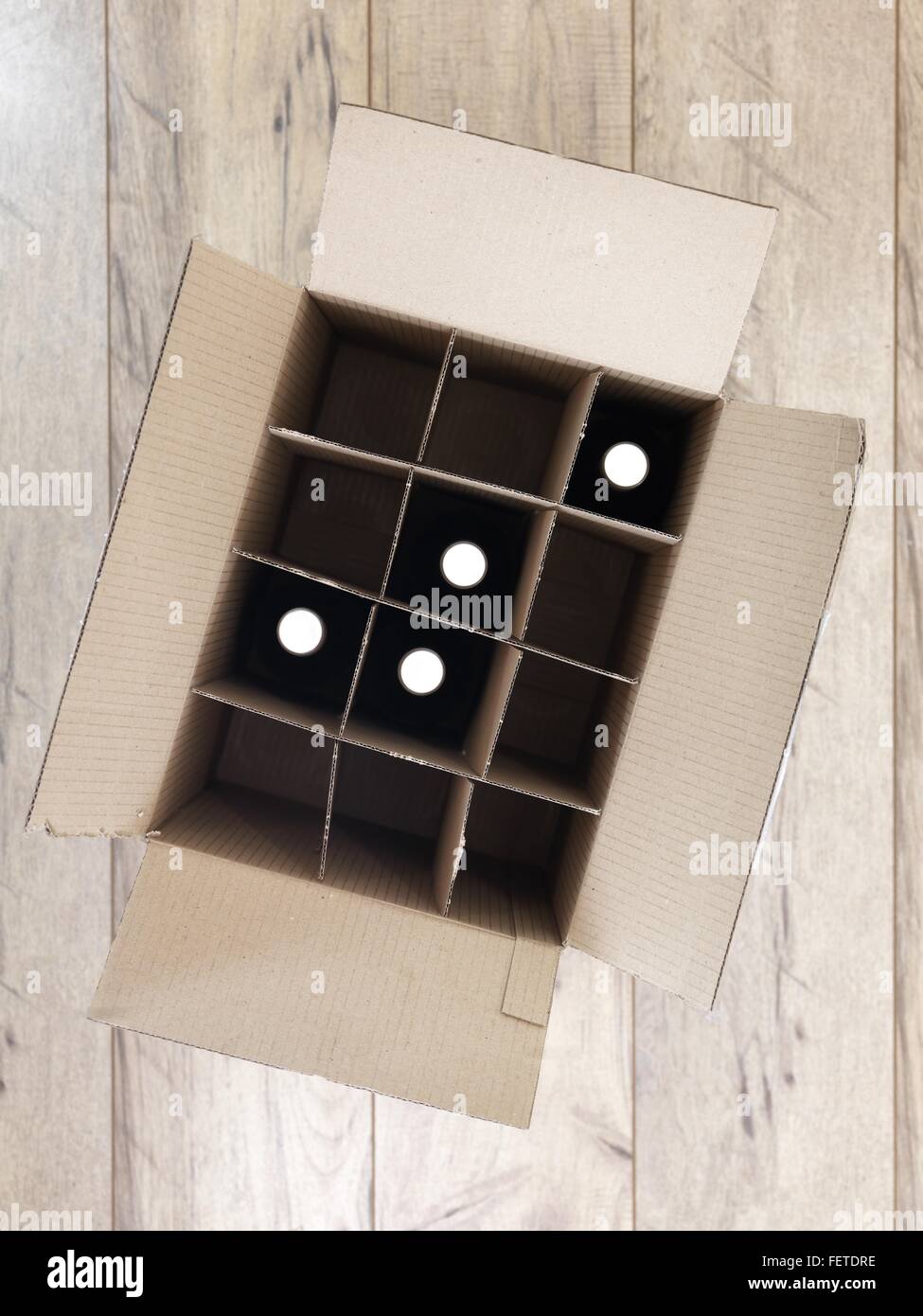 A studio photo of a cardboard wine box Stock Photo - Alamy