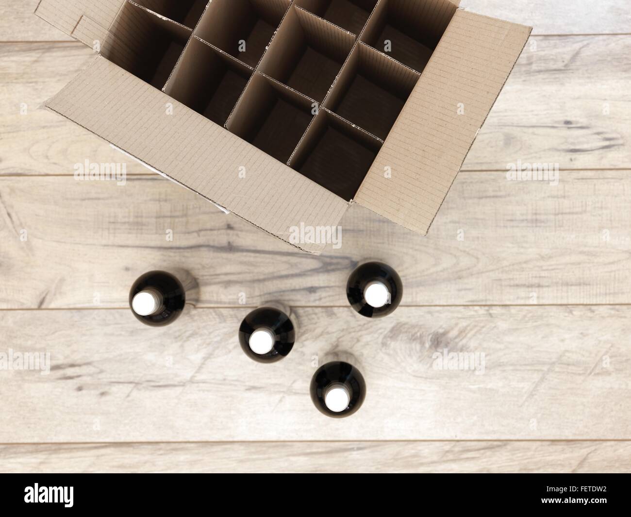 A studio photo of a cardboard wine box Stock Photo - Alamy