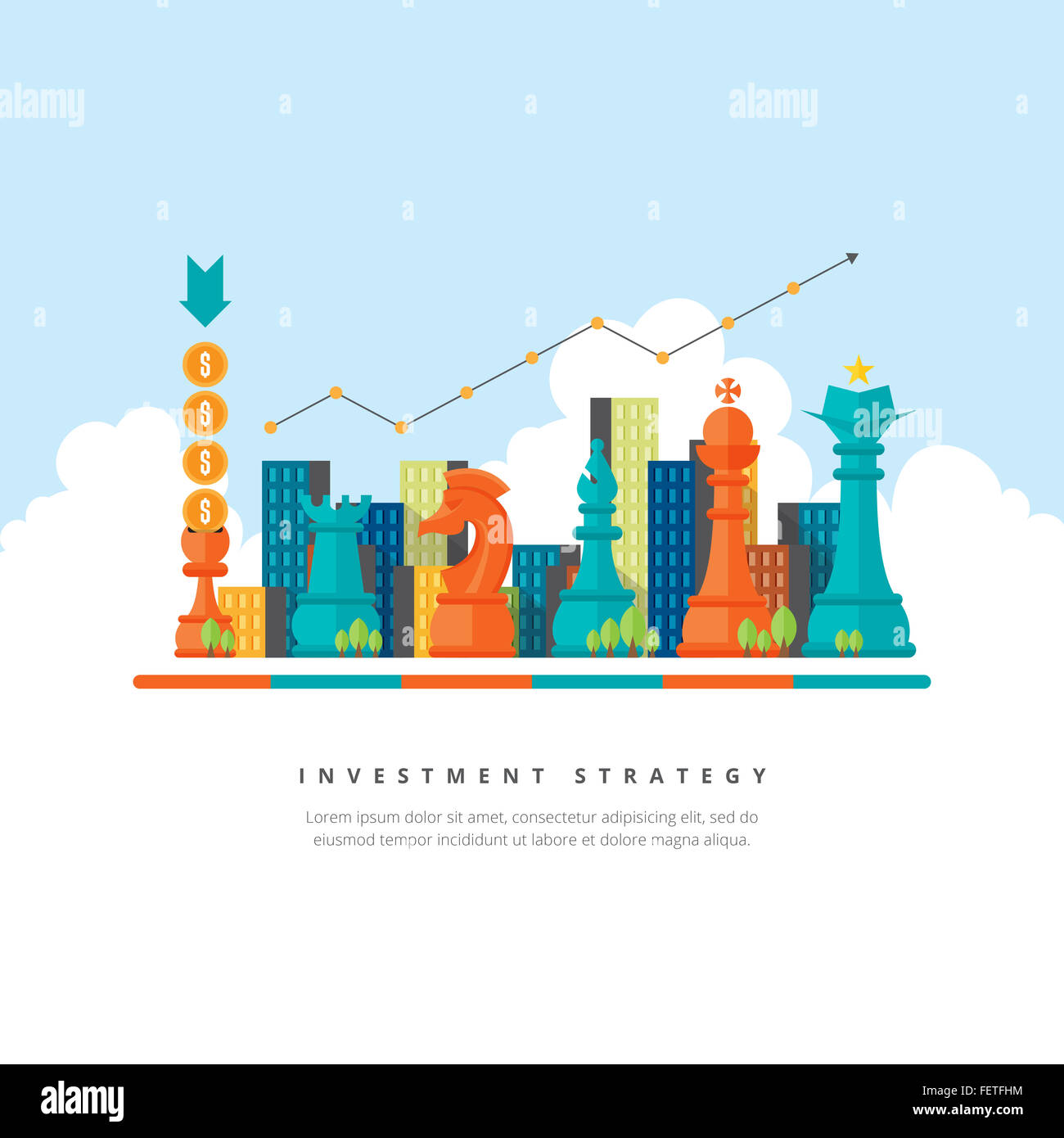Vector illustration of investment strategy concept Stock Photo - Alamy