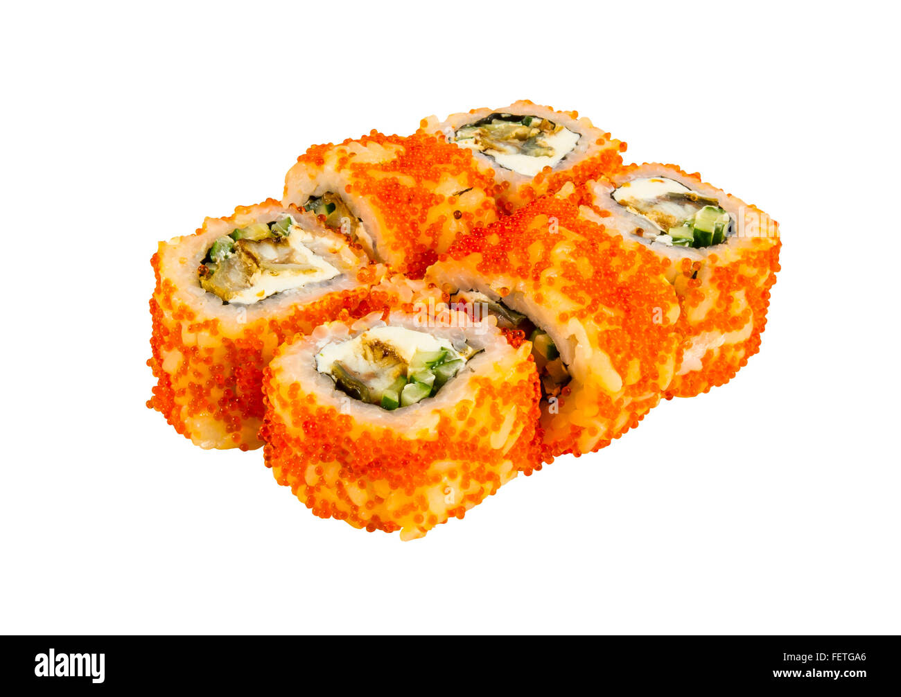 set traditional japanese rolls, isolated on white background Stock ...