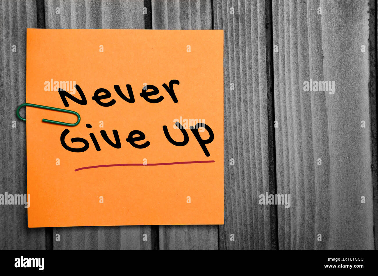 Never give up writing on hi-res stock photography and images - Alamy