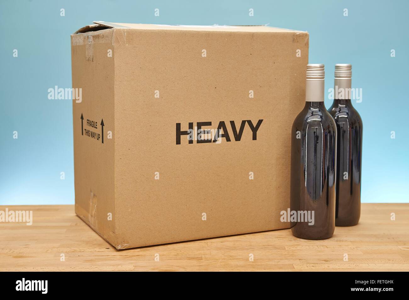 A studio photo of a cardboard wine box Stock Photo - Alamy