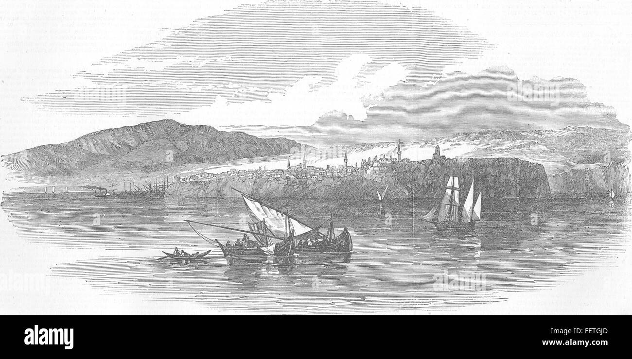TURKEY Gallipoli, Chief Station of Ottoman Fleets 1853. Illustrated ...