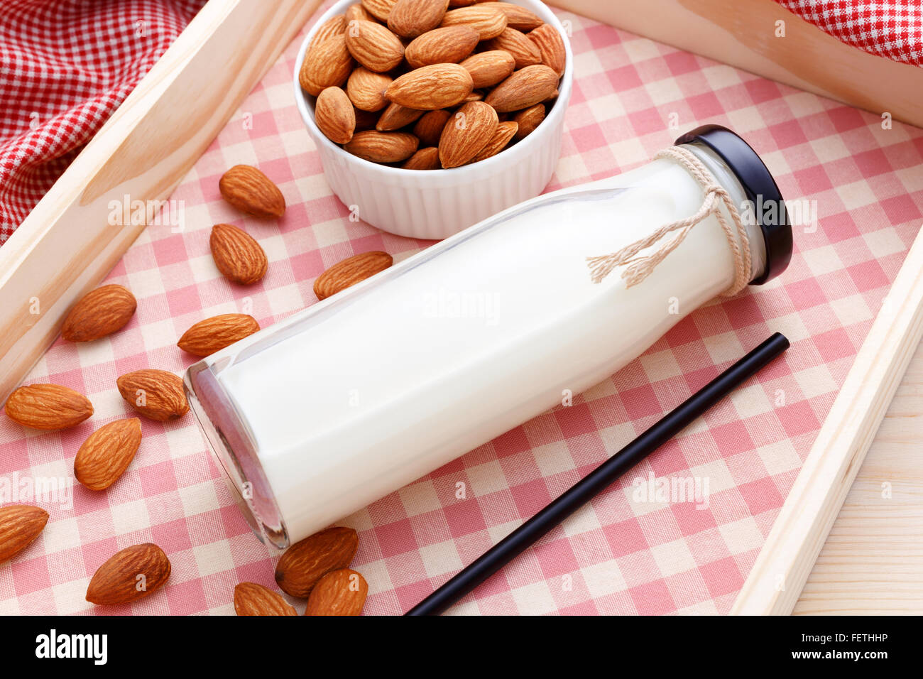 Top view almond milk hi-res stock photography and images - Alamy