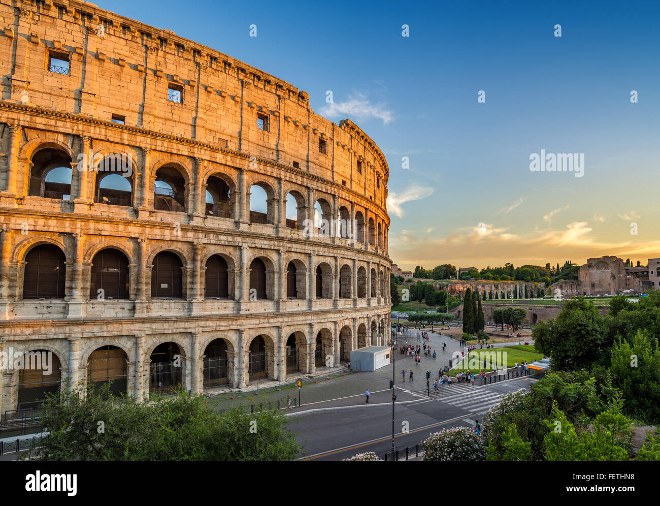 Colosseum at sunset hi-res stock photography and images - Alamy