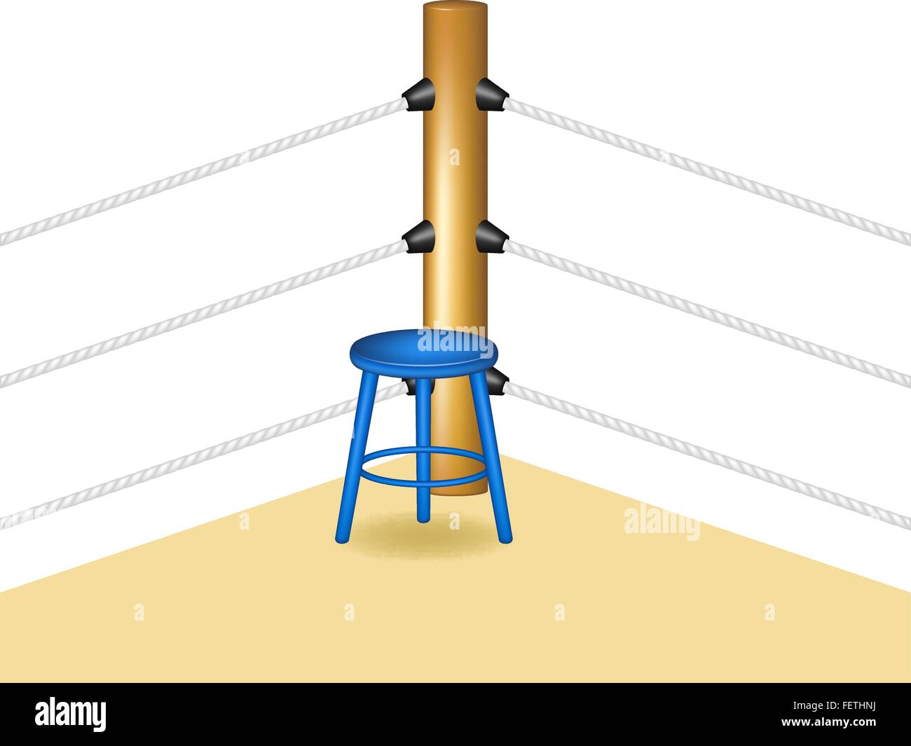 Boxing corner with blue wooden stool Stock Vector Image & Art - Alamy