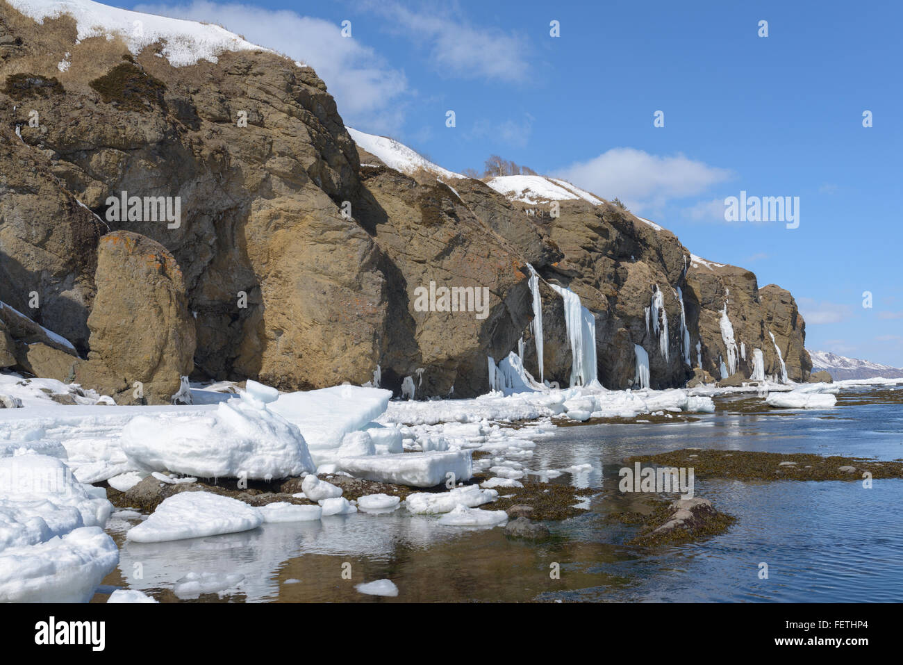 Ice fall, Sakhalin Island, Russia Stock Photo - Alamy