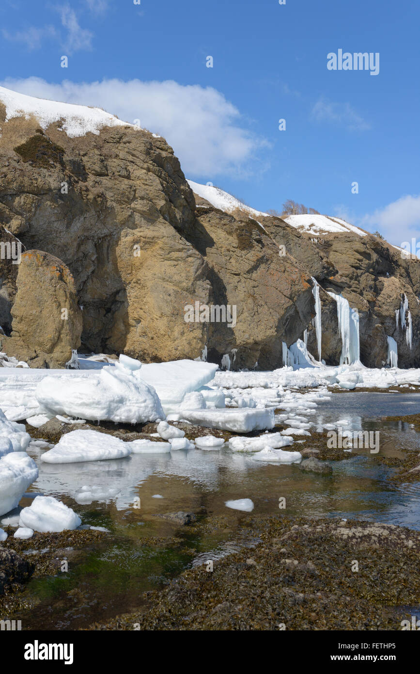 Ice fall, Sakhalin Island, Russia Stock Photo - Alamy
