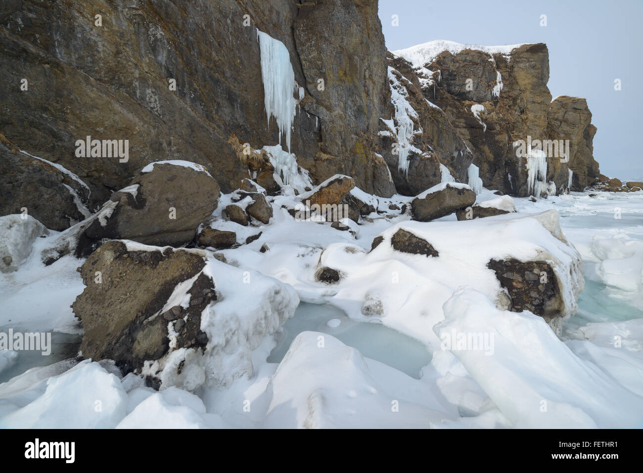 Ice fall, Sakhalin Island, Russia Stock Photo - Alamy