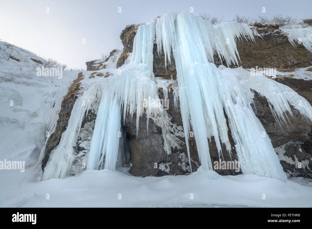 Ice fall, Sakhalin Island, Russia Stock Photo - Alamy