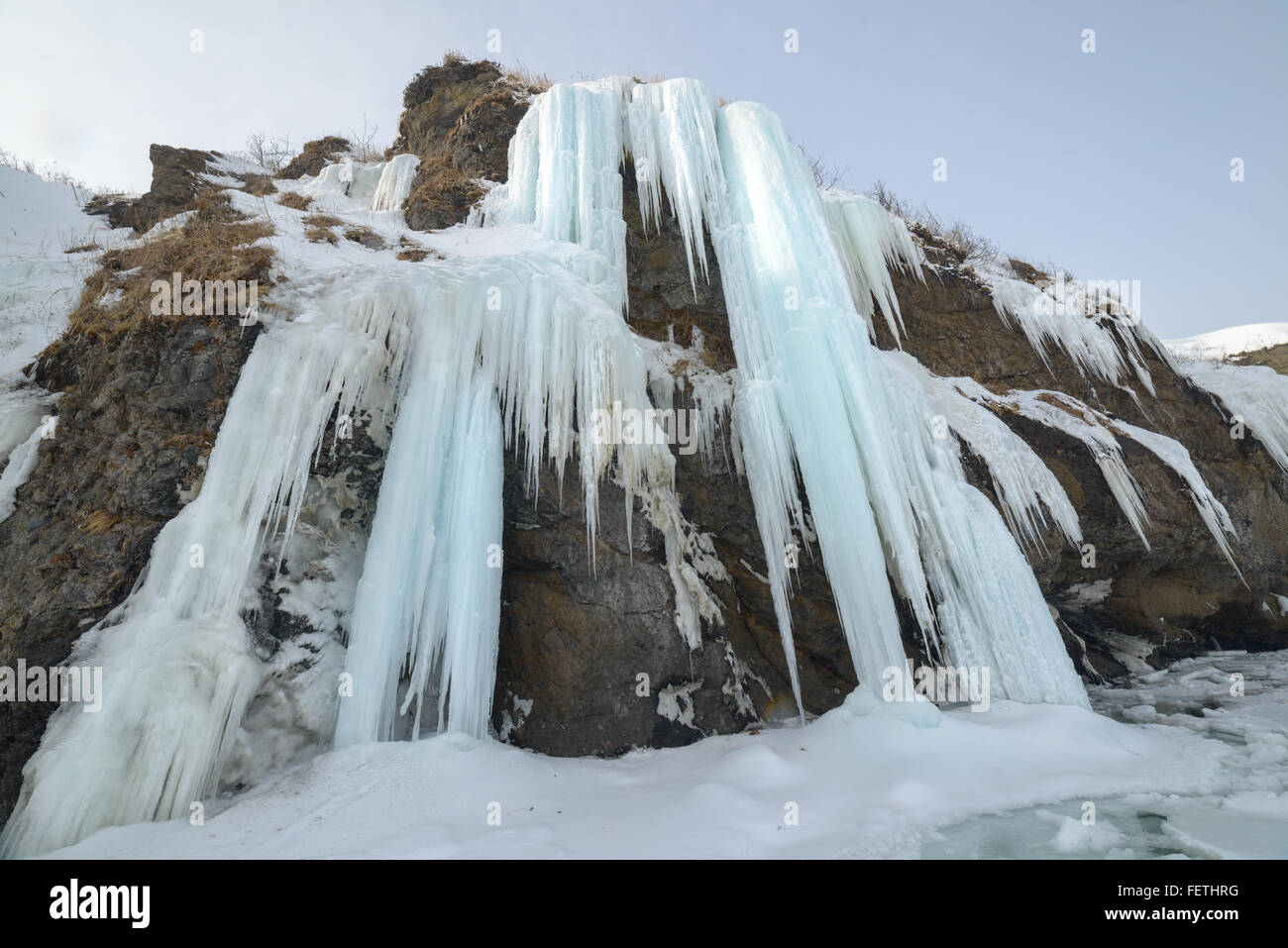 Ice fall, Sakhalin Island, Russia Stock Photo - Alamy