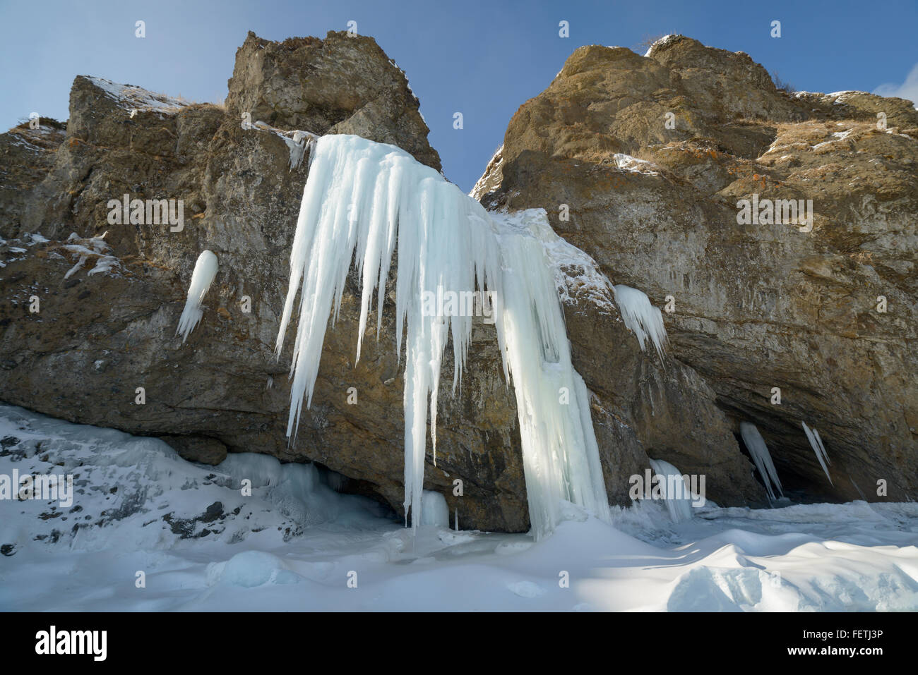 Ice fall, Sakhalin Island, Russia Stock Photo - Alamy