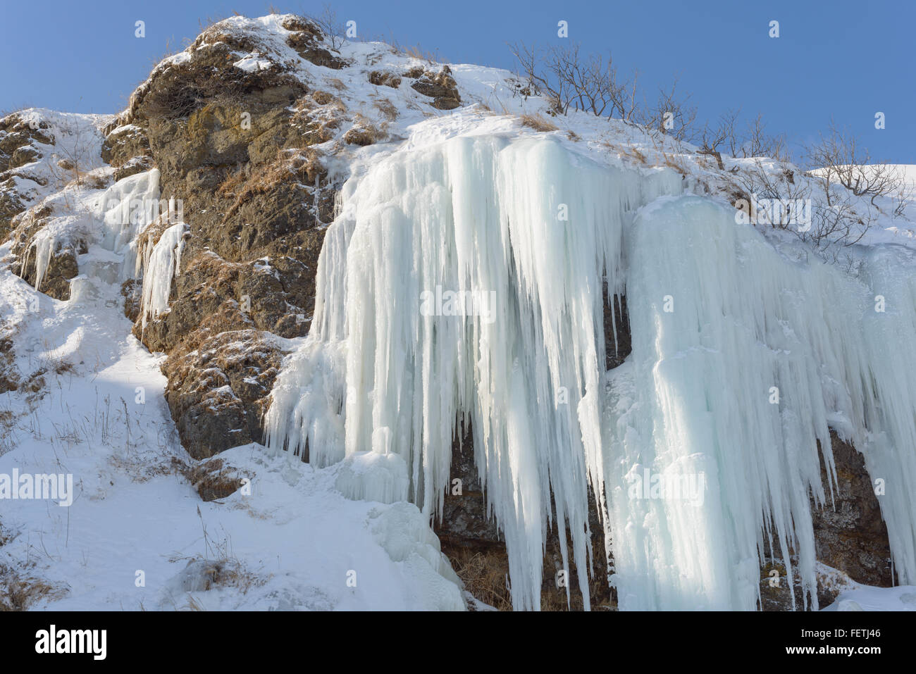 Ice fall, Sakhalin Island, Russia Stock Photo - Alamy