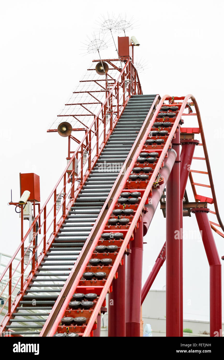 Roller coaster tracks Stock Photo - Alamy