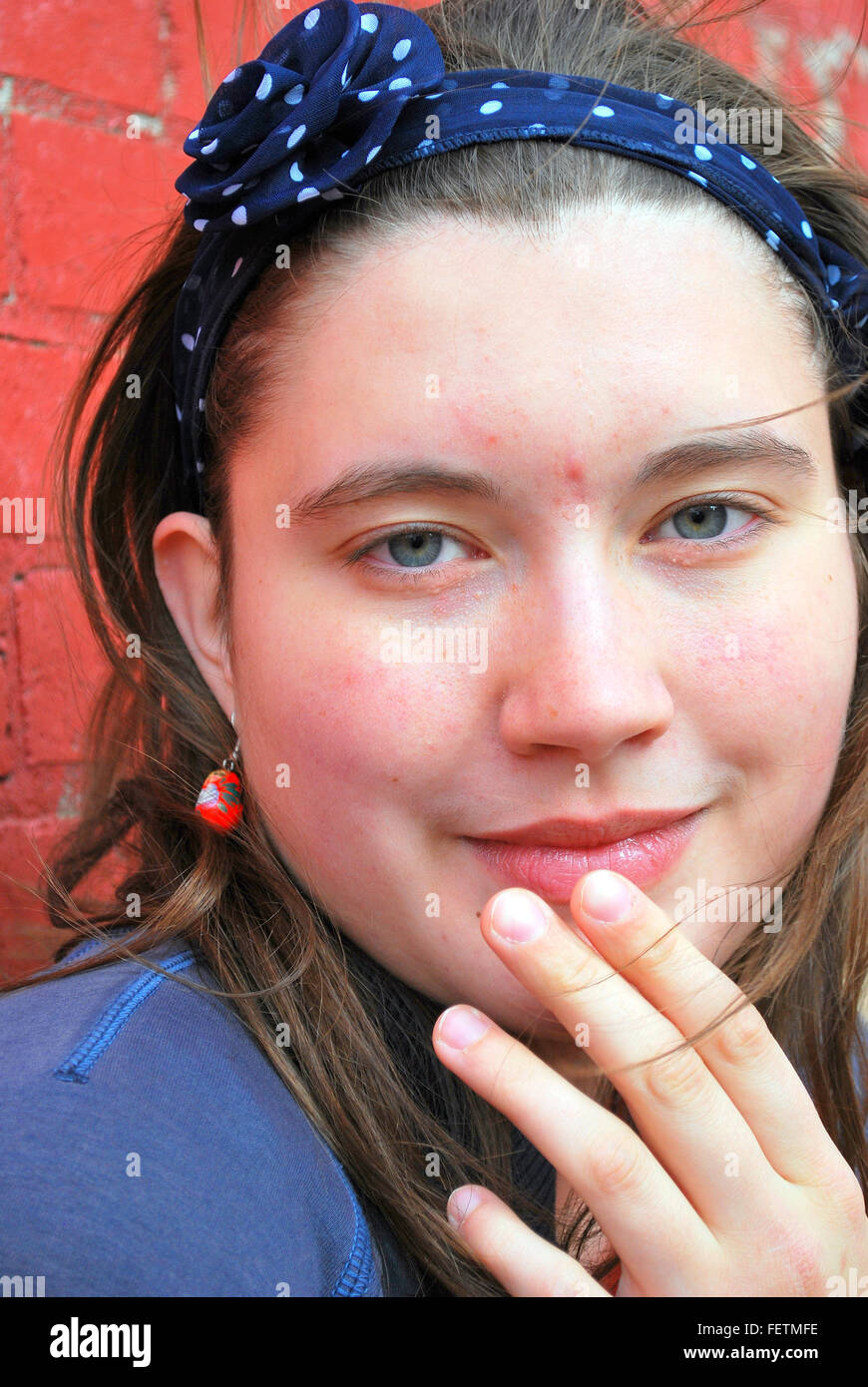 Female beauty expressions outside Stock Photo - Alamy