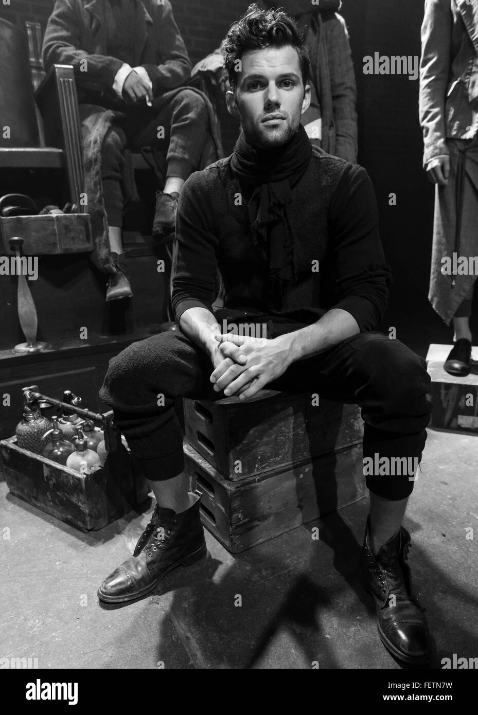 NEW YORK, NY - FEBRUARY 3, 2016: Max Jablonsky poses at Greg Lauren ...
