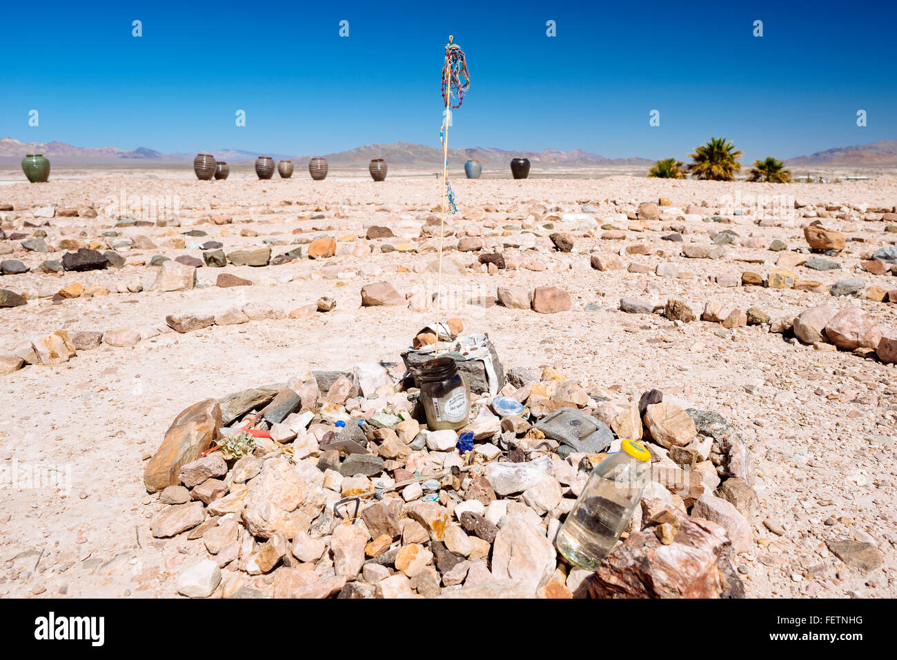 The Yaga Labyrinth, overlooking the small desert town of Tecopa ...