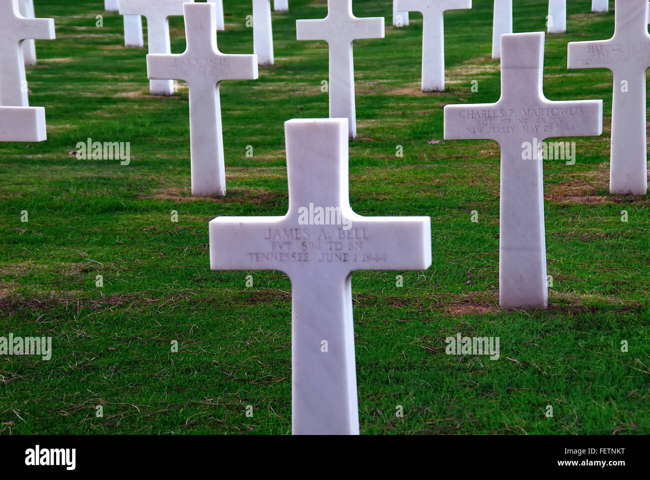 WWII. Nettuno American Cemetery and Memorial. 7.862 soldiers are buried ...