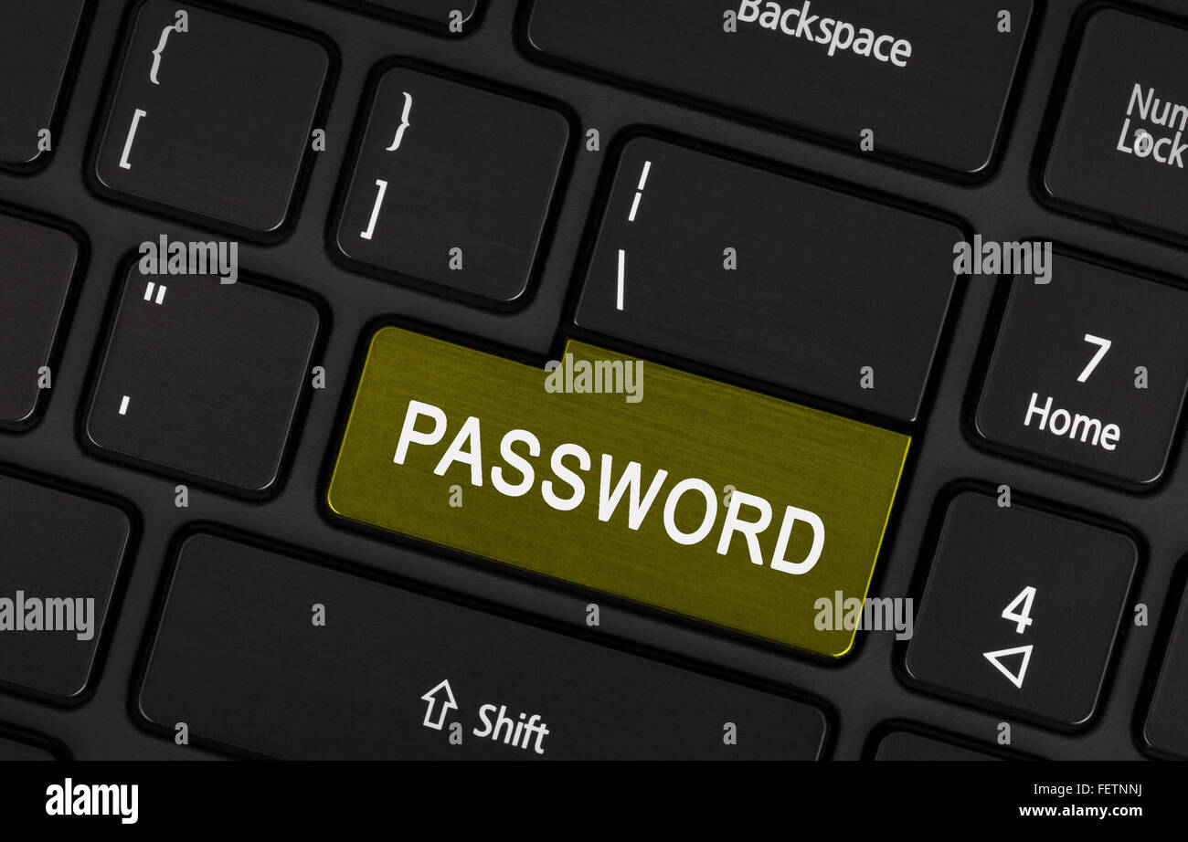 Text password button on a black laptop keyboard Stock Photo - Alamy