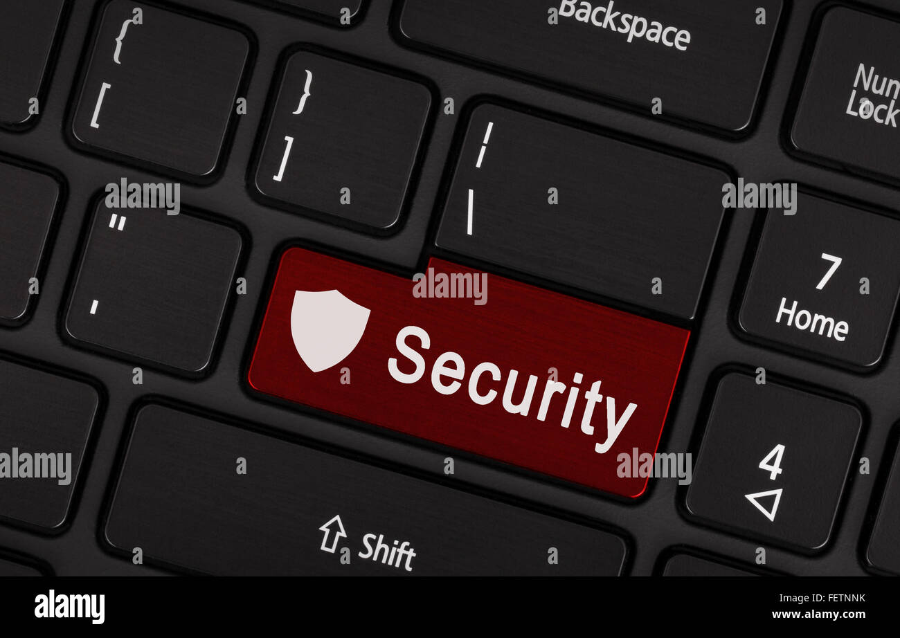 Closeup picture of Security button of a modern keyboard Stock Photo - Alamy
